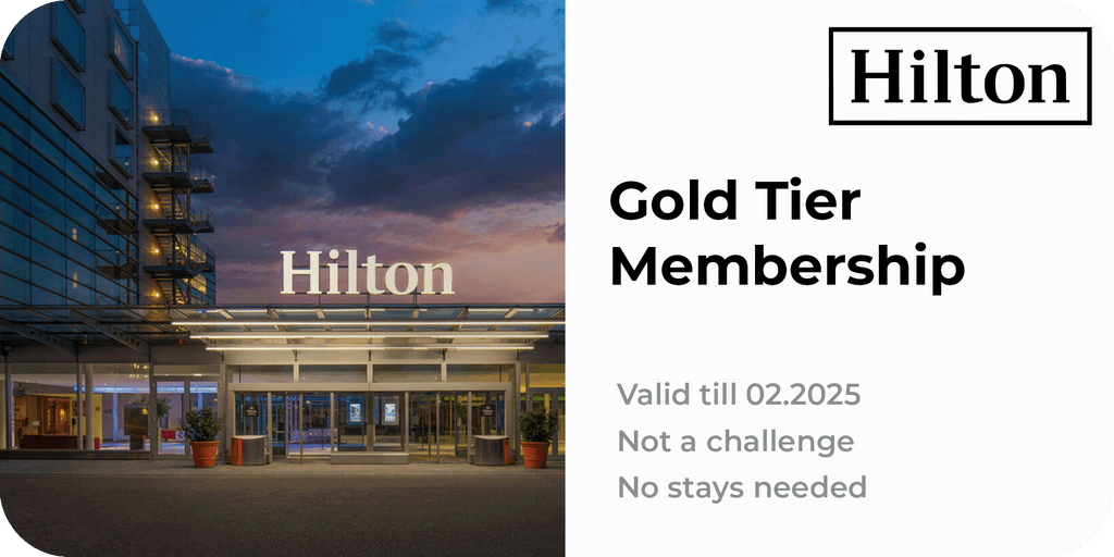 Hilton Honors 2 years Gold Membership — to 03.2027 – Award and Travel